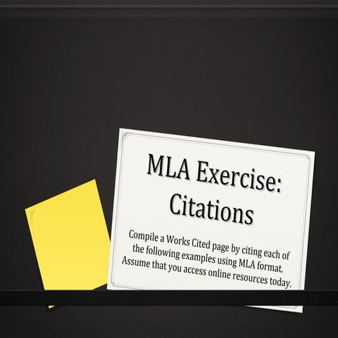 MLA Citation Exercise | PPT