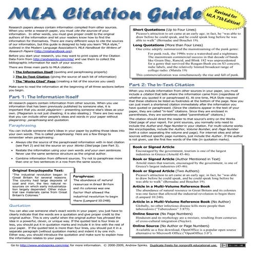Mla citation guide | PDF
