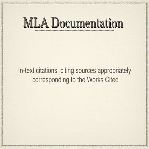 MLA Documentation | PPT