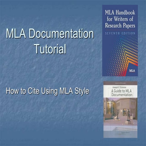 Mla documentation module 7th ed | PPT