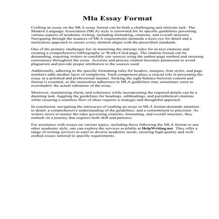 Mla Essay Format | PDF