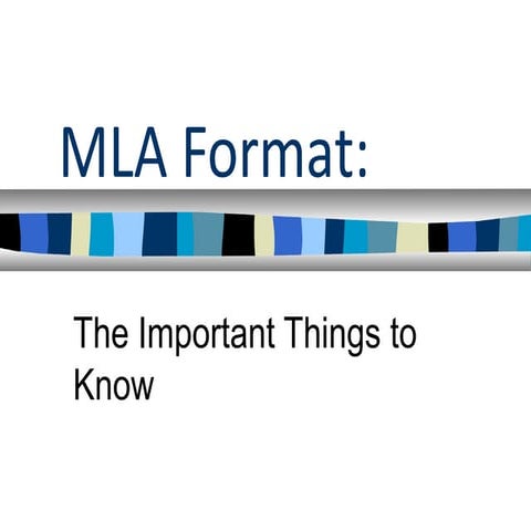 Mla format | PPT