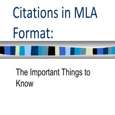 Mla format power point | PPT