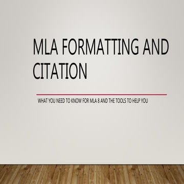 MLA Formatting and Citation | PPT
