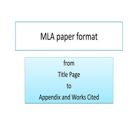 MLA Paper Format | PDF