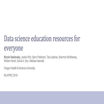 Data science education resources for everyone | PPTX | Databases ...