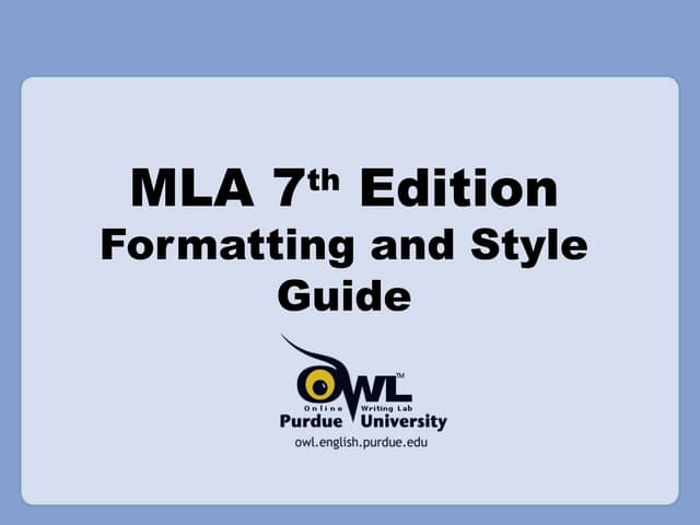 MLA 8th and 9th Edition variations | PPTX