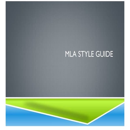 MLA Style Guide | PDF
