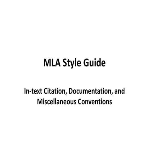 Mla style guide seminar8th ed brief version | PPT