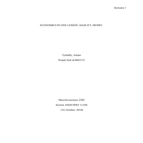 Mla style term paper economics in one lesson hazlitt, henry | DOC