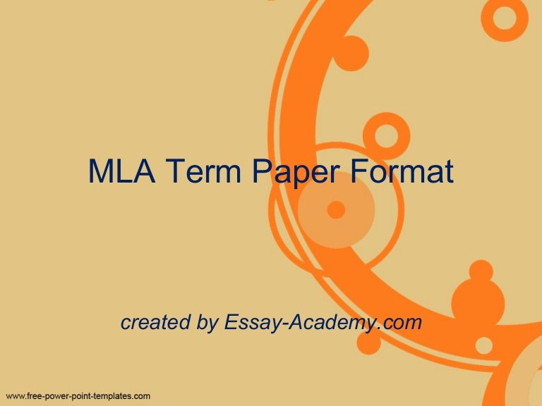 Mla term paper format