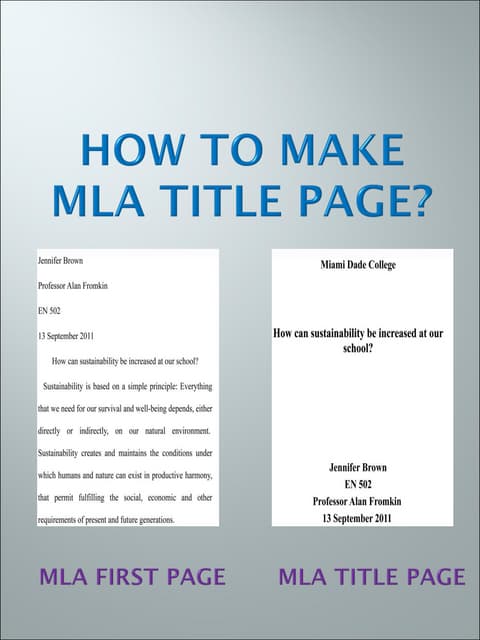 Formatically MLA Cover Page Guide