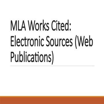 Electronic Citations | PPT