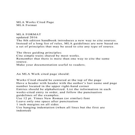 MLA Works Cited PageMLA FormatMLA FORMAT updated 2016.docx | Books and ...