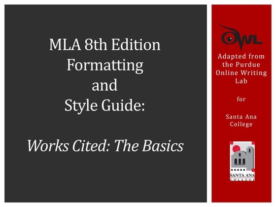 English MLA Works Cited PowerPoint Resource | PPT