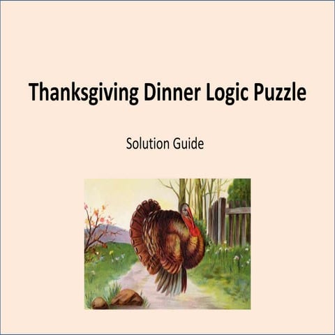 Thanksgiving Dinner Logic Puzzle | PPTX