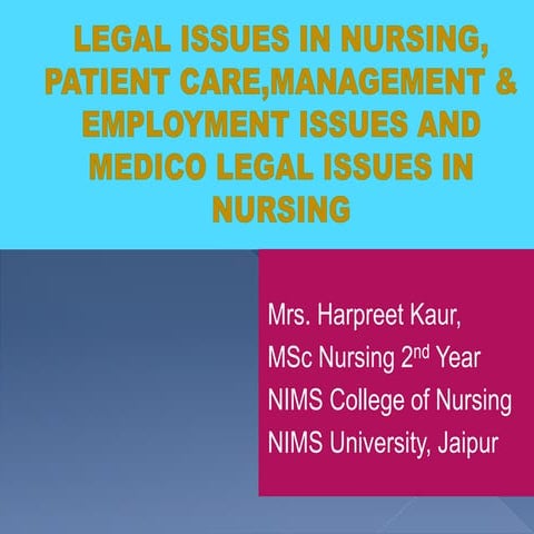 Legal Liabilities in Nursing | PPTX