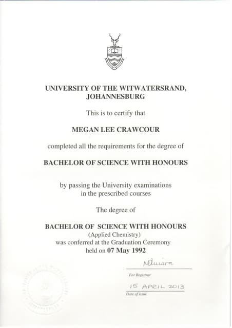 Damian Botha - UNISA degree | PDF