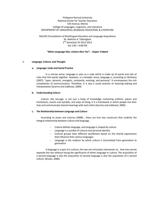 TESOL 109 - The Skills-based Syllabus Design | DOC