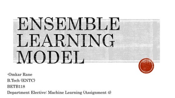 Ensemblelearning 181220105413 | PDF