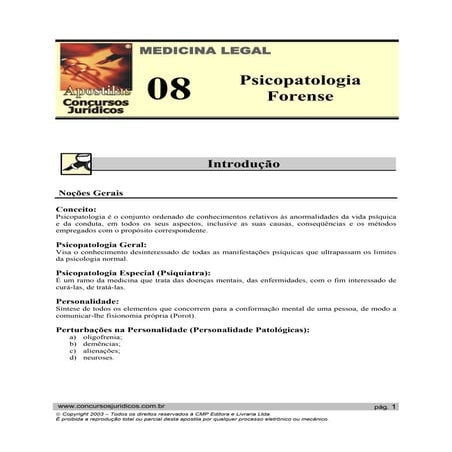 Mlg 08 psicopatologia forense | PDF
