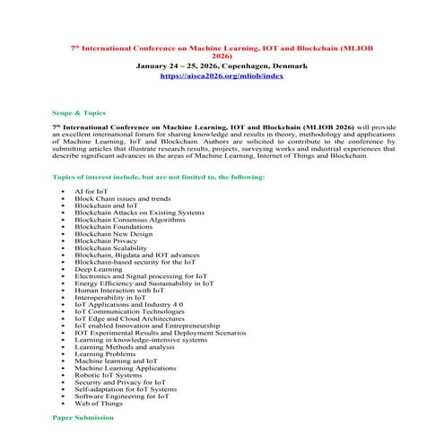 7th International Conference on Machine Learning, IOT and Blockchain ...