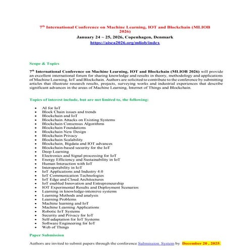 Submit Your Papers-7th International Conference on Machine Learning ...
