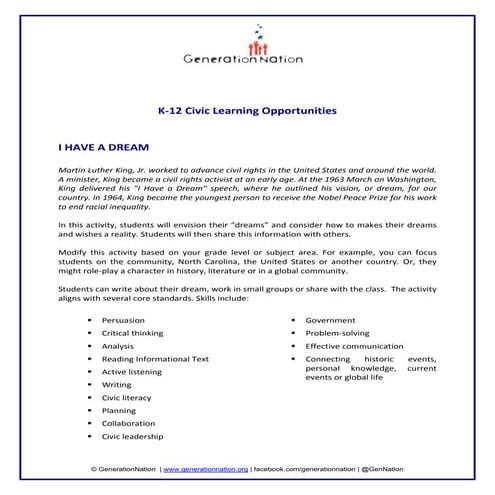 MLK I have a dream | PDF