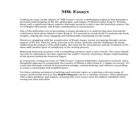 Mlk Essays. San Diego Global Knowledge University | PDF