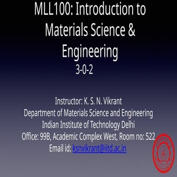 Introduction to material science and Engineering | PPTX