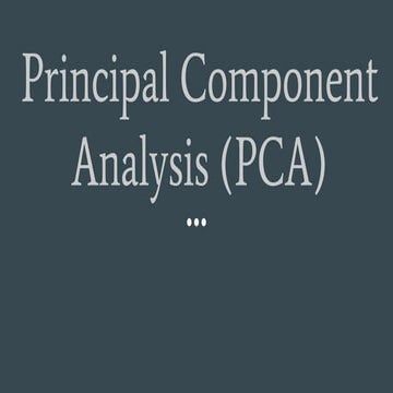 Introduction to Principle Components Analysis algorithms | PDF