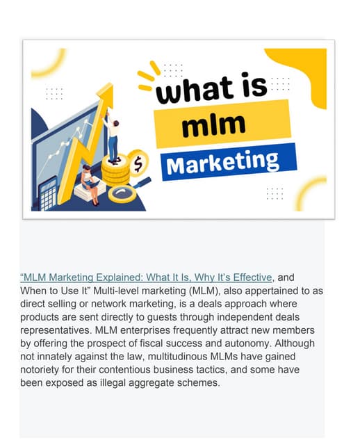 What is Multi-Level Marketing (MLM) ? | PPTX