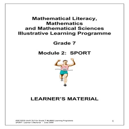 Mathematical Literacy, Mathematics and Mathematical Sciences ...