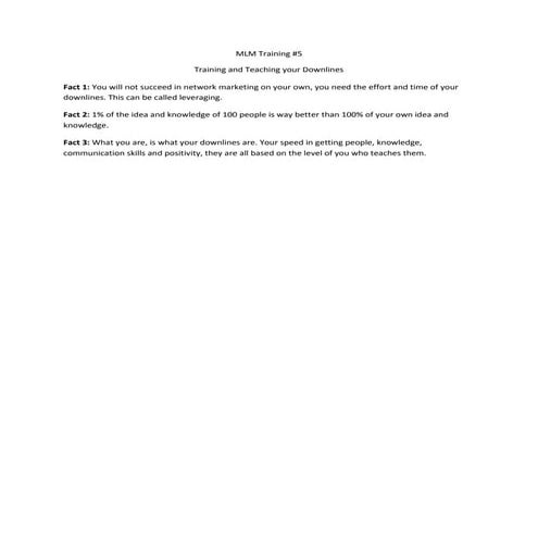 Mlm training #5 handout | PDF
