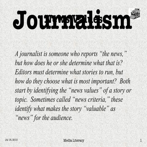 News Values | PPT | Genres