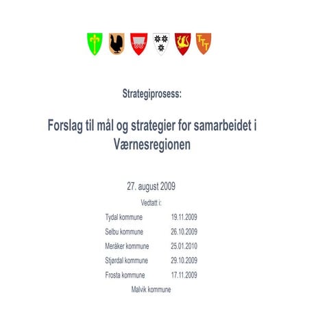 Mål og strategier Værnesregionen | PPT