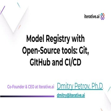 Model Registry with Open-Source tools: Git, GitHub and CI/CD | PDF