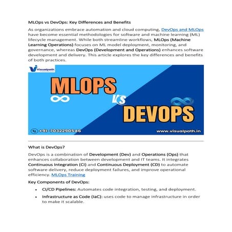 MLOps Training in India | Machine Learning Operations Training.pdf