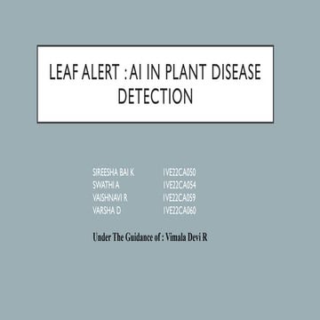 ML project.pptx leart alert ao in plant diesase detection | PPTX