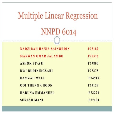 Multiple Linear Regression | PPTX