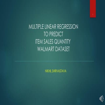 MLR Walmart Dataset | PDF