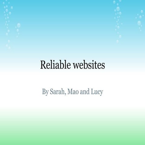 reliable websites | PPT