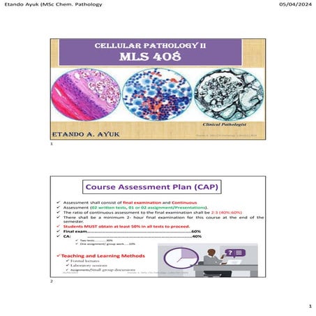 MLS 408 - UNIT 1 - Intor to Cellular pathology.pdf