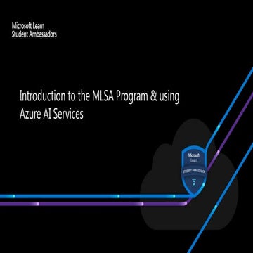 MLSA Info Session for freshers What is MLSA | PPTX