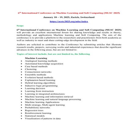 6th International Conference on Machine Learning and Soft Computing ...