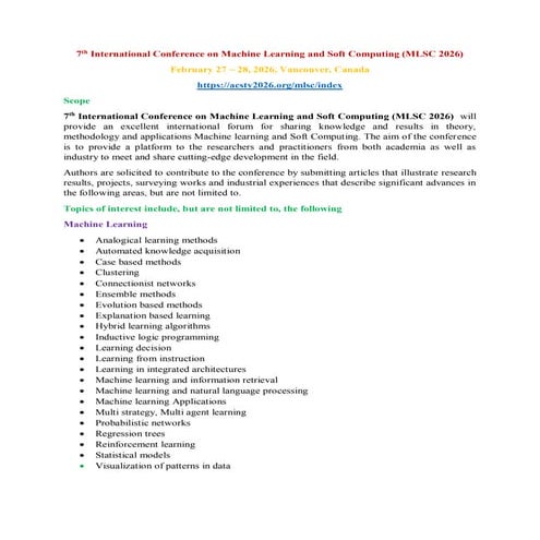 7th International Conference on Machine Learning and Soft Computing ...