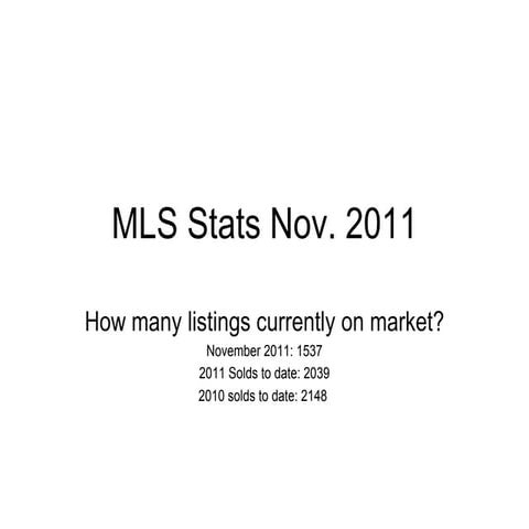 Mls stats nov 2011 | PPT