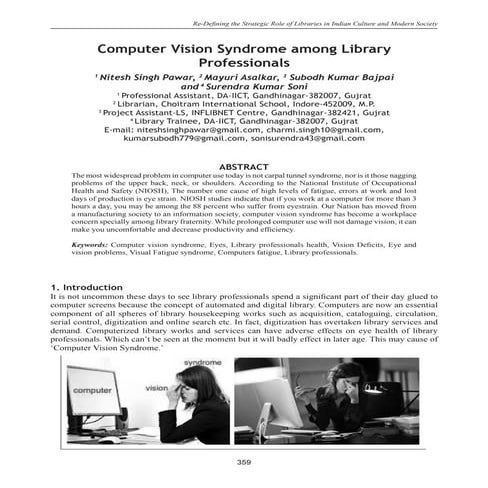 Computer Vision Syndrome among Library Professionals | PDF