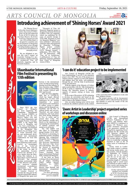 Mongol Messenger ACM page July 2021 | PDF