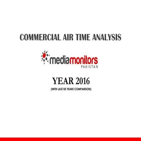 Media Monitors - Commercial Air Time Analysis for year 2016 | PDF